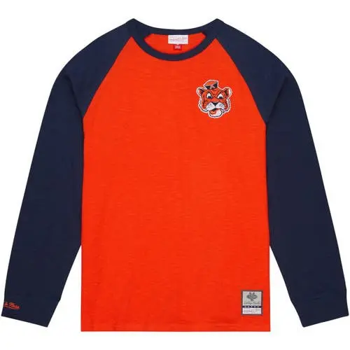 Mitchell & Ness Auburn Tigers Legendary Slub Raglan Long Sleeve T-shirt - Orange
