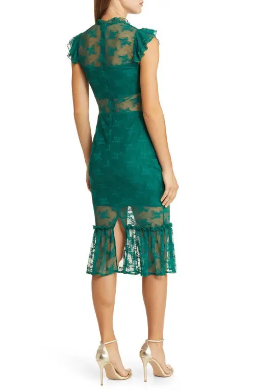 slim fit dress slacks Lulu Bebe Scarlet Blue Velvet Dress with Lace Belt main image 0