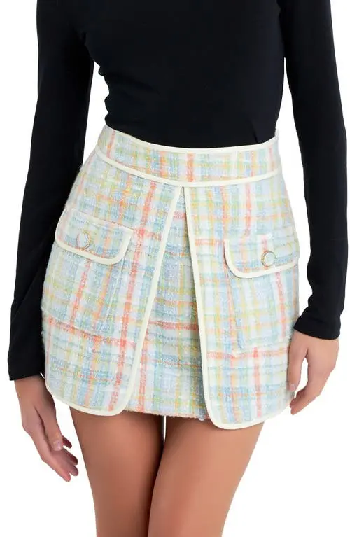 English Factory Plaid Bouclé Miniskirt