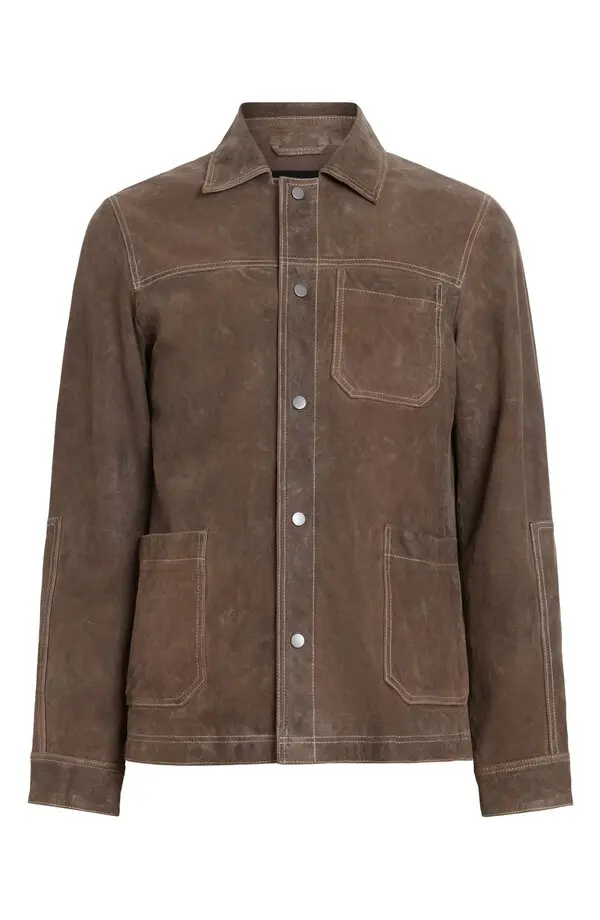 ALLSAINTS Link Leather Shirt Jacket