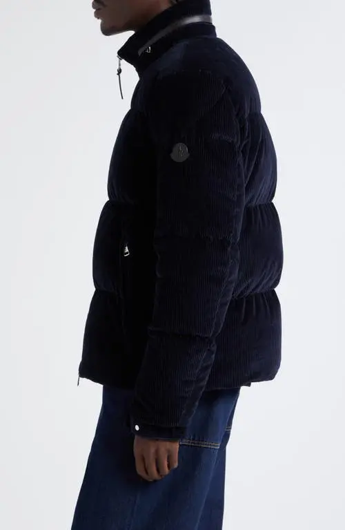 Moncler Besbre Quilted Corduroy Short Down Puffer Jacket - Night Sky