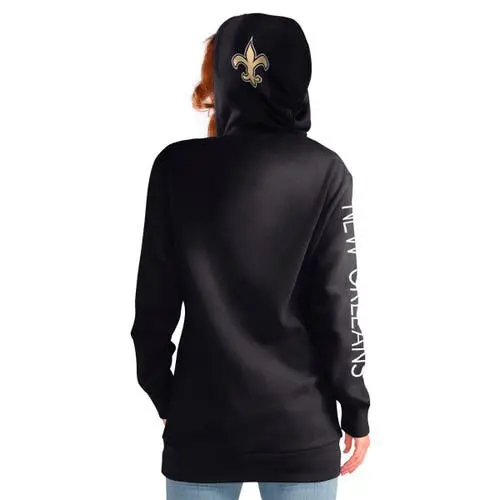 G-III 4HER BY CARL BANKS New Orleans Saints Extra Inning Pullover Hoodie - Black