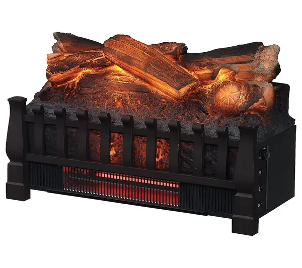 DURAFLAME Infrared Split Oak Log Set Heater W/ Lack Grate - One-color
