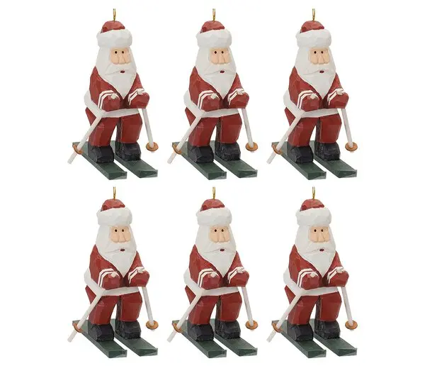 MELROSE Santa On Skis Ornament