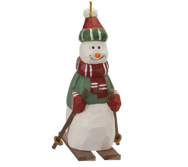 MELROSE Snowman On Skis Ornament