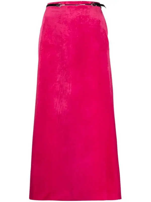 Gucci Velvet Skirt With Belt - Pink | Editorialist