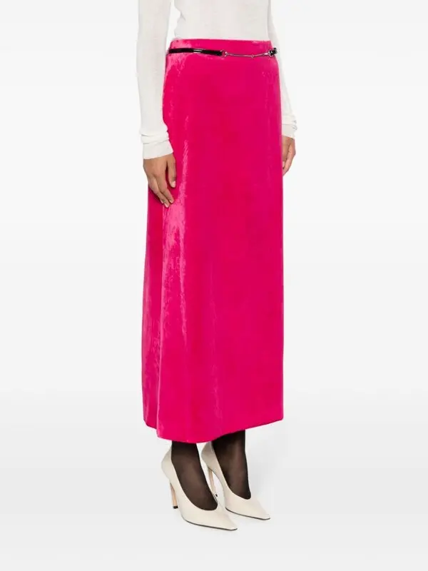 Gucci Velvet Skirt With Belt - Pink | Editorialist