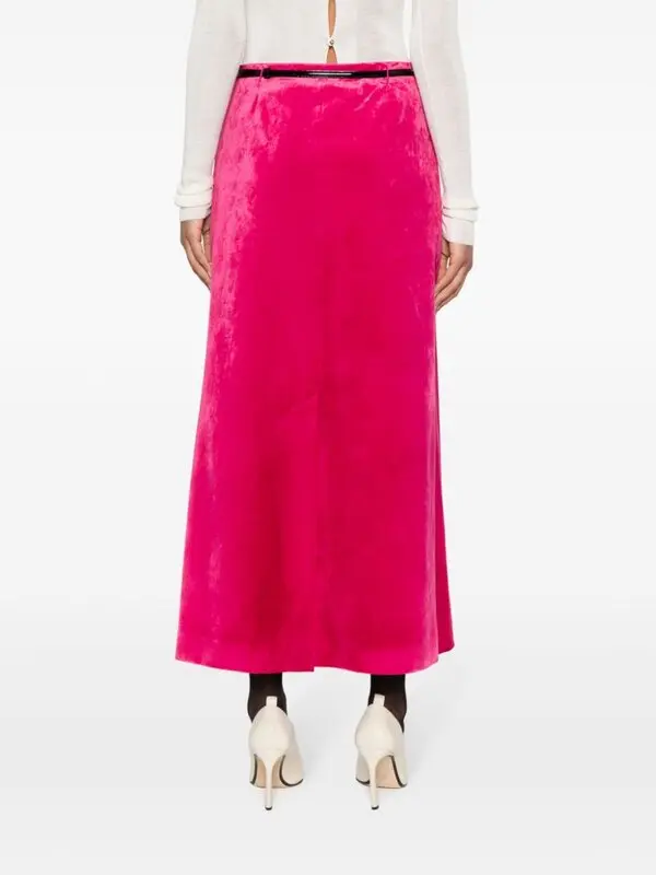 スカート GUCCI Fuchsia Velvet Skirt Gucci Velvet Skirt With Belt - Pink | Editorialist
