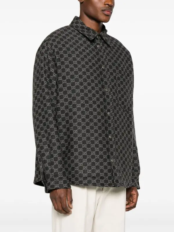 Gucci Reversible Gg-Jacquard Shirt - Black | Editorialist