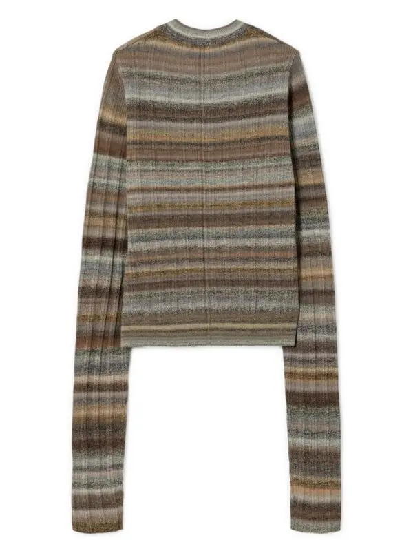 RE/DONE Striped Ribbed-knit Wool Cardigan