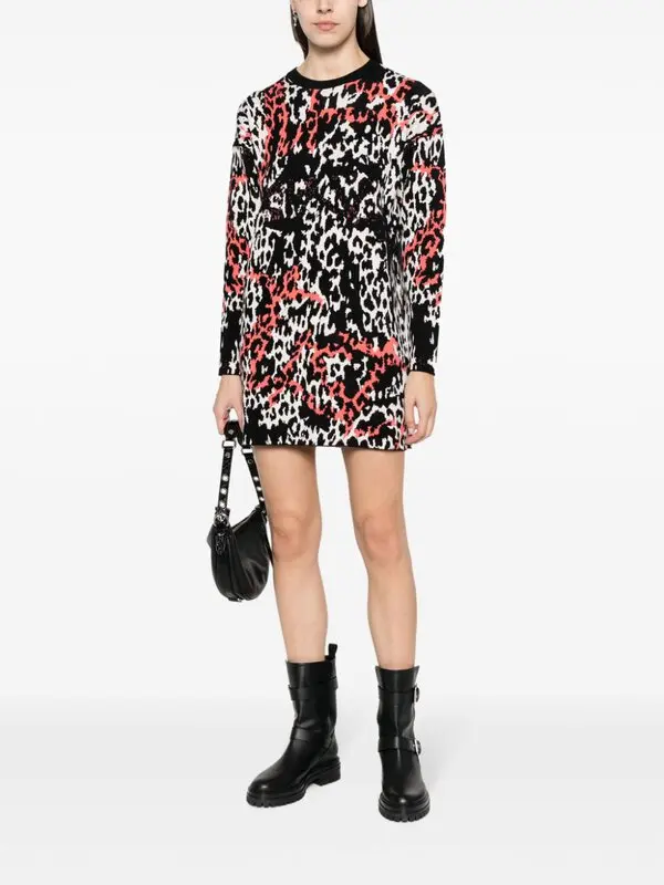 Just Cavalli Jacquard Leopard-print Minidress