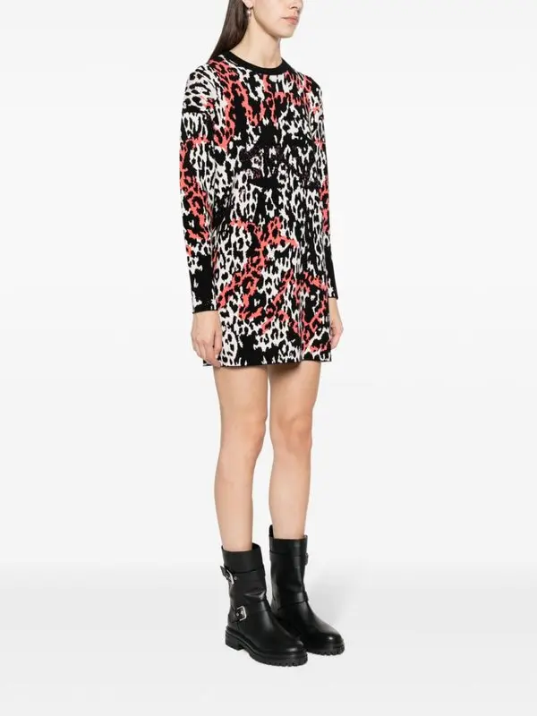 Just Cavalli Jacquard Leopard-print Minidress