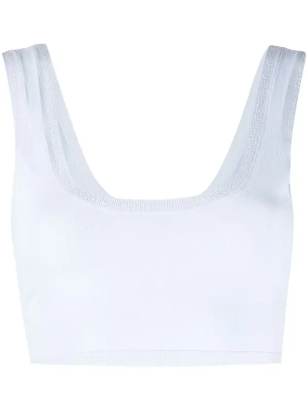 Alexander Wang Rhinestone-trim Cropped Top - Blue