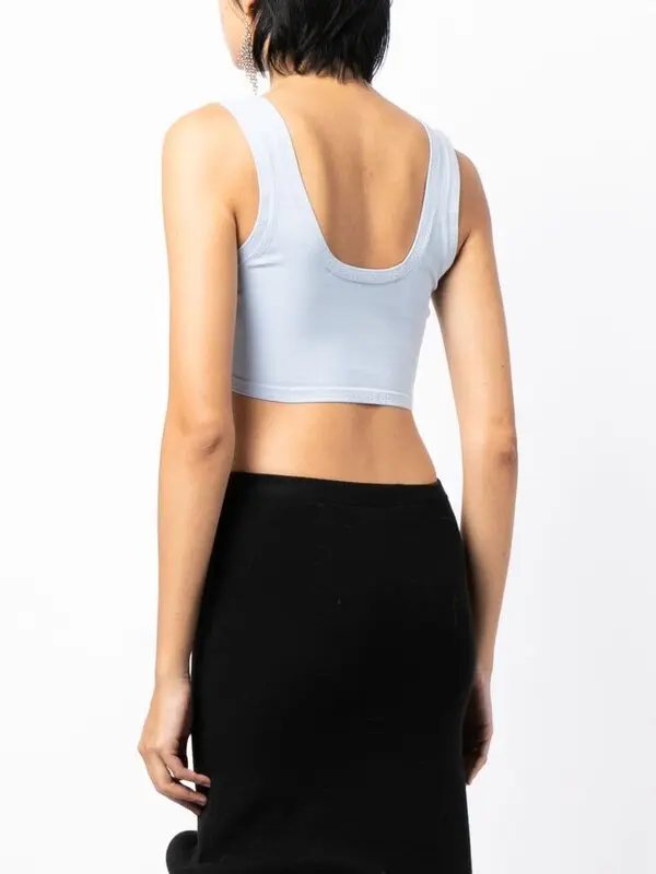 Alexander Wang Rhinestone-trim Cropped Top