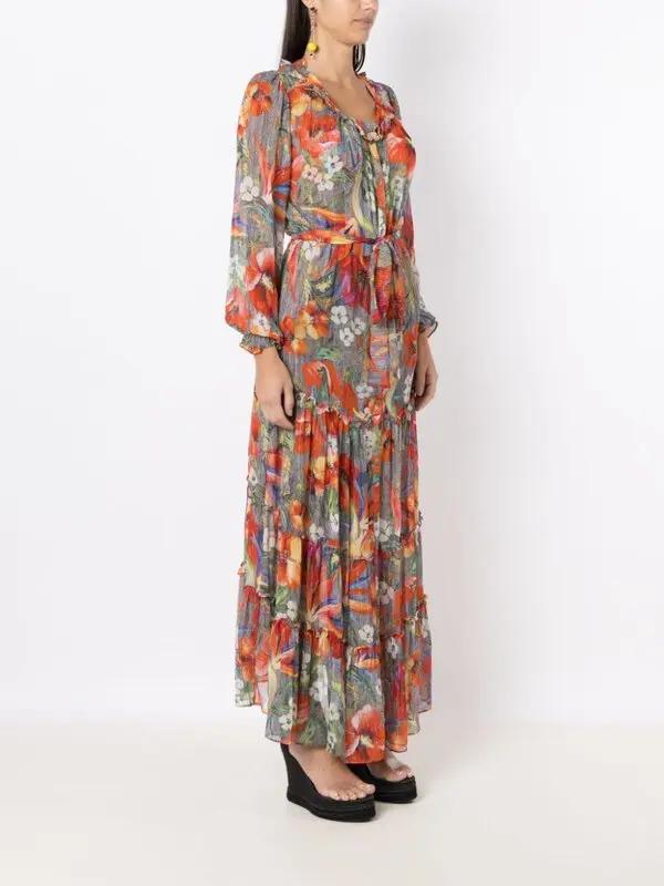 AMIR SLAMA Floral-print Silk Dress