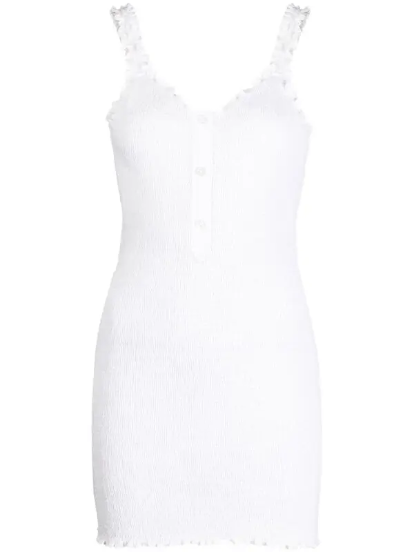 Alexander Wang Smocked Cotton Mini Dress