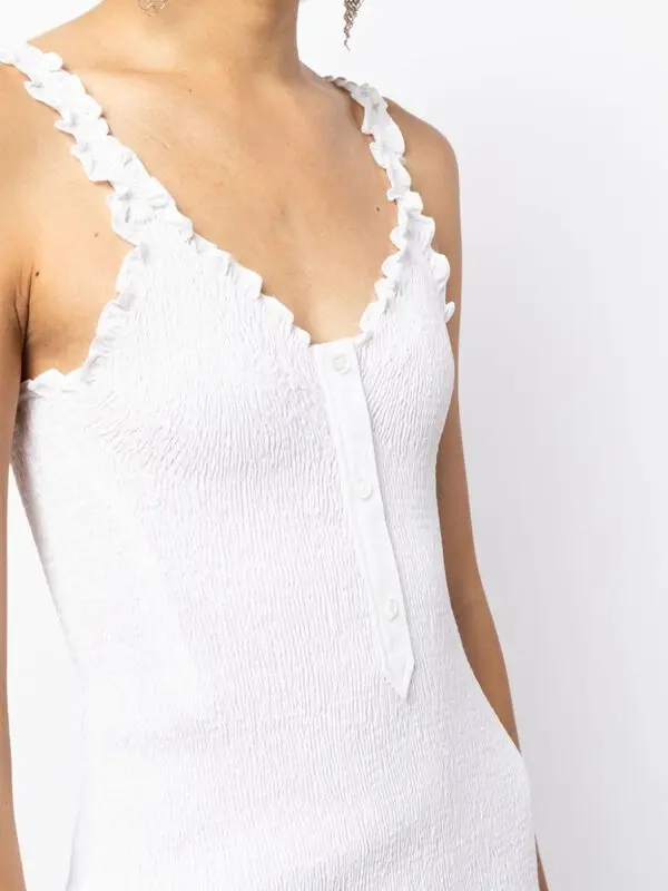 Alexander Wang Smocked Cotton Mini Dress
