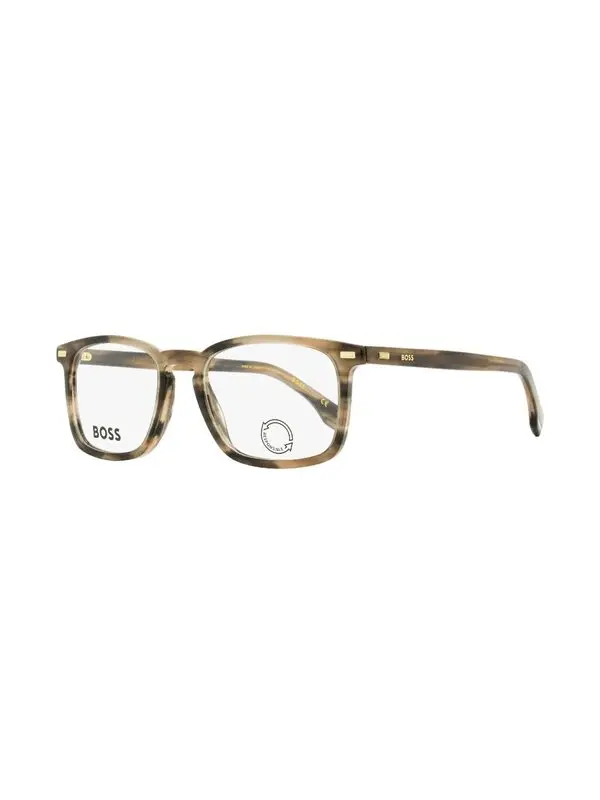 BOSS Marbled Rectangle-frame Eyeglasses - Grey