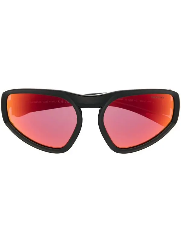 Moncler Pentragra Shield-frame Sunglasses - Black