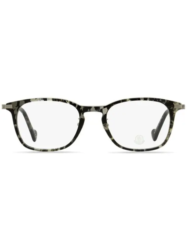 Moncler Tortoiseshell Rectangular-frame Eyeglasses - Grey