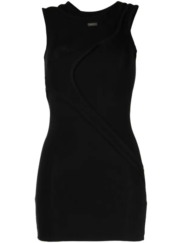 HELIOT EMIL Cut-out Ribbed-knit Dress - Black