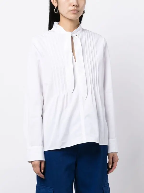 Maison Kitsuné Pussy-bow Cotton Shirt