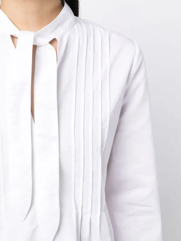 Maison Kitsuné Pussy-bow Cotton Shirt