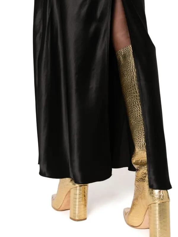 FORTE_FORTE High-waisted Satin Midi Skirt
