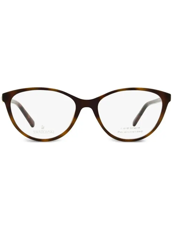 SWAROVSKI 5415 Tortoiseshell Oval-frame Glasses