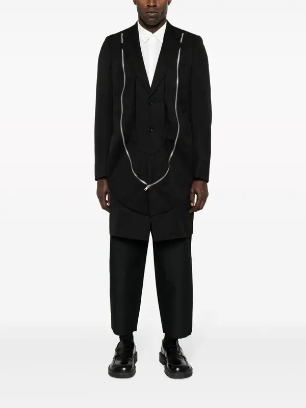 Comme Des Garçons Zip-detailed Wool Coat