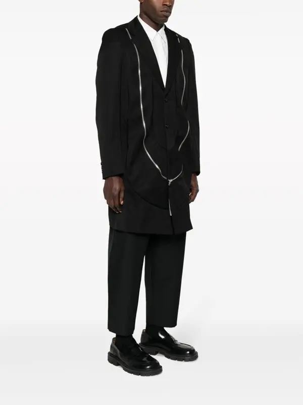 Comme Des Garçons Zip-detailed Wool Coat