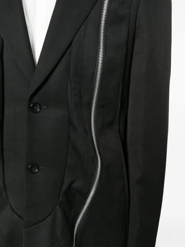 Comme Des Garçons Zip-detailed Wool Coat