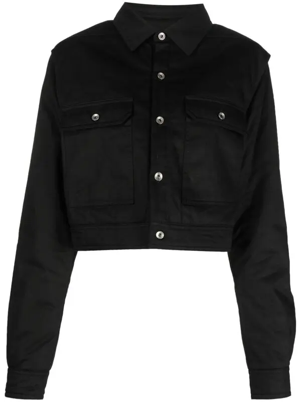Rick Owens Cut-out Cropped Jacket - Black