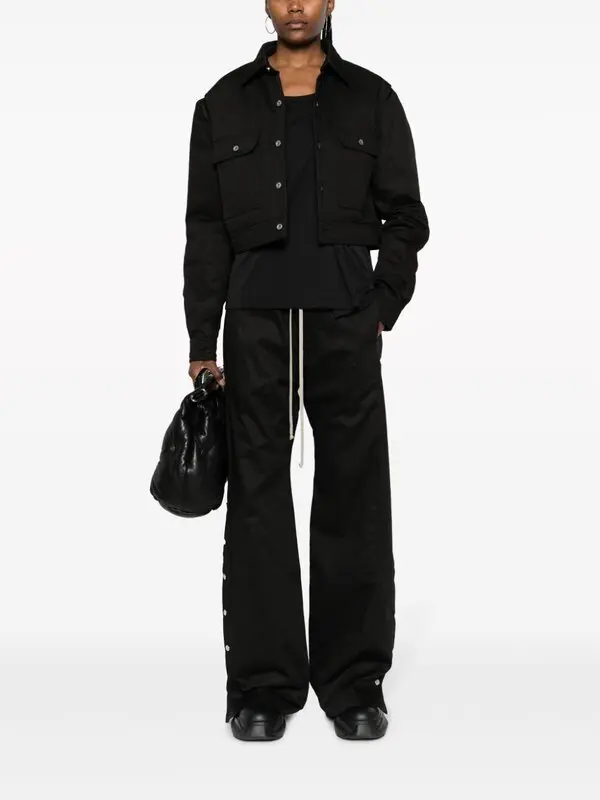 Rick Owens Cut-out Cropped Jacket - Black