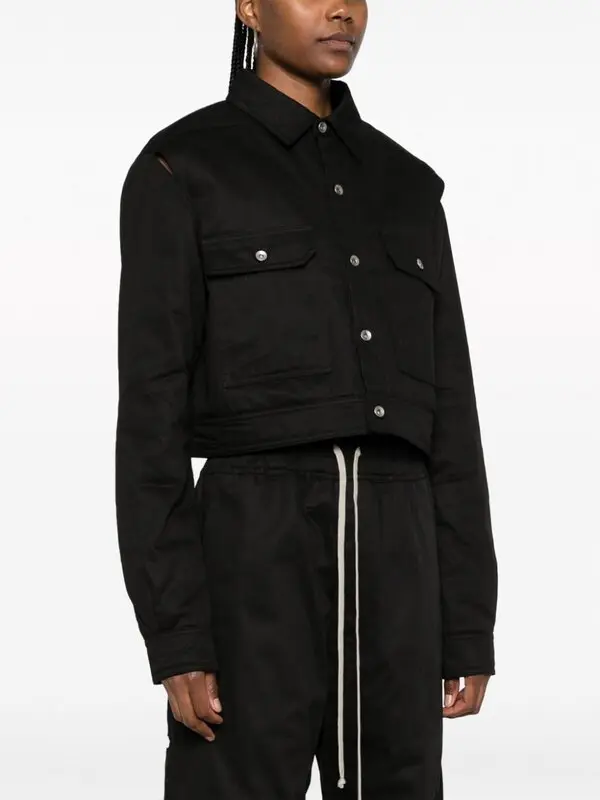 Rick Owens Cut-out Cropped Jacket - Black