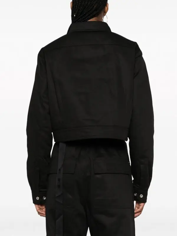 Rick Owens Cut-out Cropped Jacket - Black
