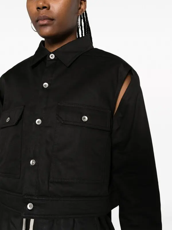 Rick Owens Cut-out Cropped Jacket - Black