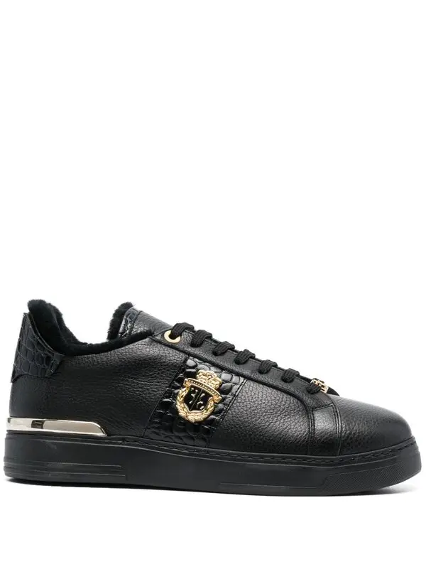 BILLIONAIRE Logo-plaque Leather Sneakers