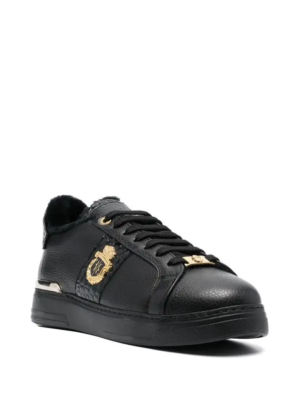 BILLIONAIRE Logo-plaque Leather Sneakers