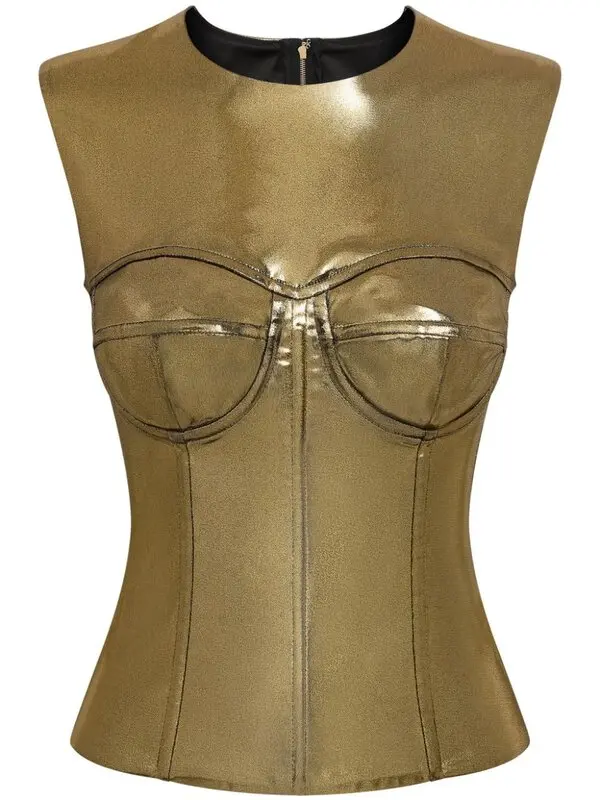 Dolce & Gabbana Metallic Sleeveless Top - Gold