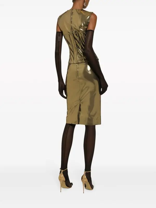 Dolce & Gabbana Metallic Sleeveless Top - Gold