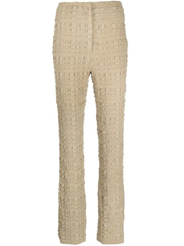 Nanushka Juna Seersucker Trousers - Neutrals