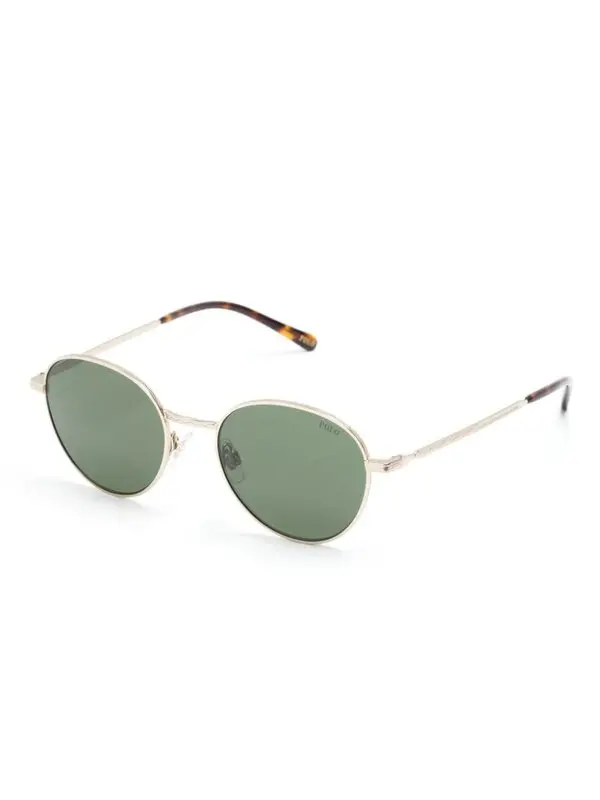 POLO RALPH LAUREN EYEWEAR Logo-engraved Round-frame Sunglasses