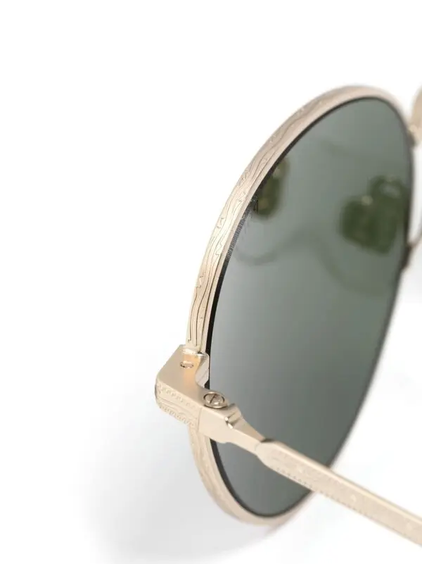 POLO RALPH LAUREN EYEWEAR Logo-engraved Round-frame Sunglasses