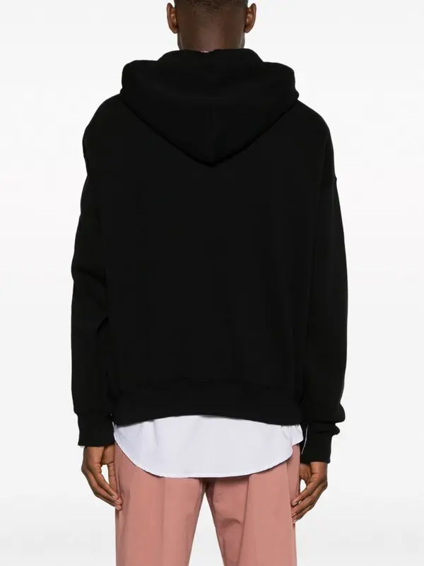 Off-White Logo-print Cotton Hoodie - Black