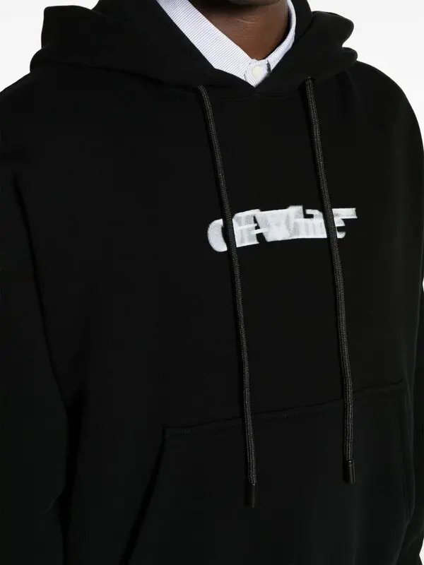 Off-White Logo-print Cotton Hoodie - Black