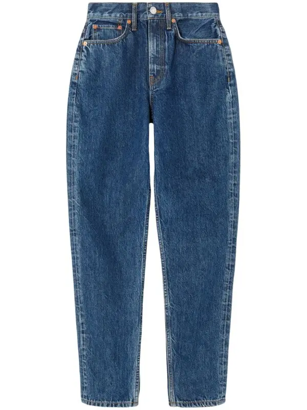RE/DONE Taper High-rise Tapered Jeans - Blue