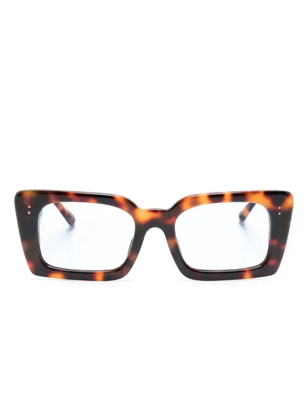 Linda Farrow Nieve Rectangle-frame Tortoiseshell-effect Glasses - Brown
