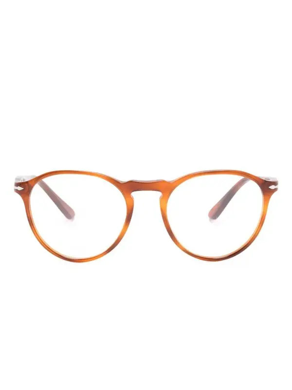 Persol Tortoiseshell Round Frame Eyeglasses - Brown