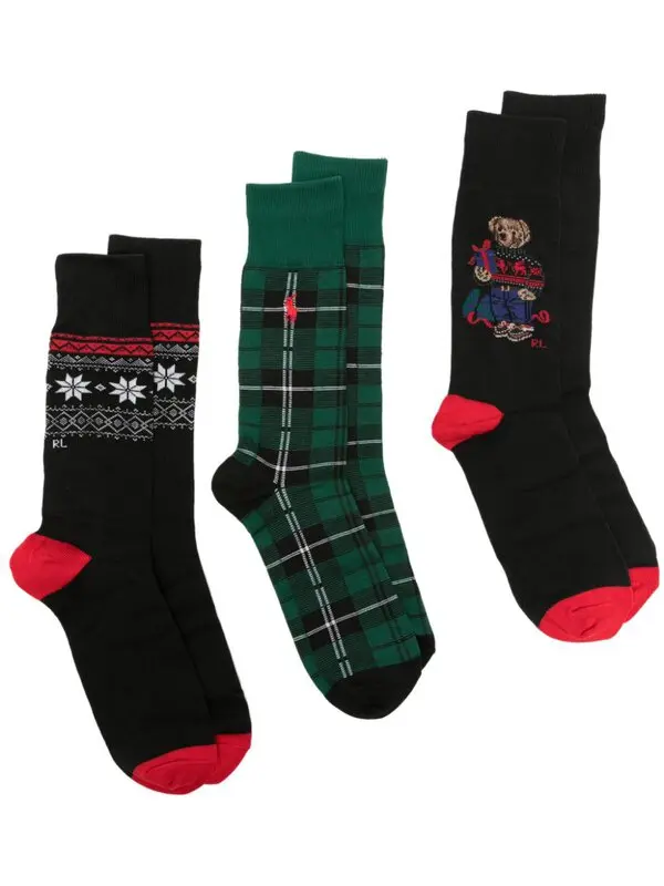 Polo Ralph Lauren Mix-print Sock Pack - Black